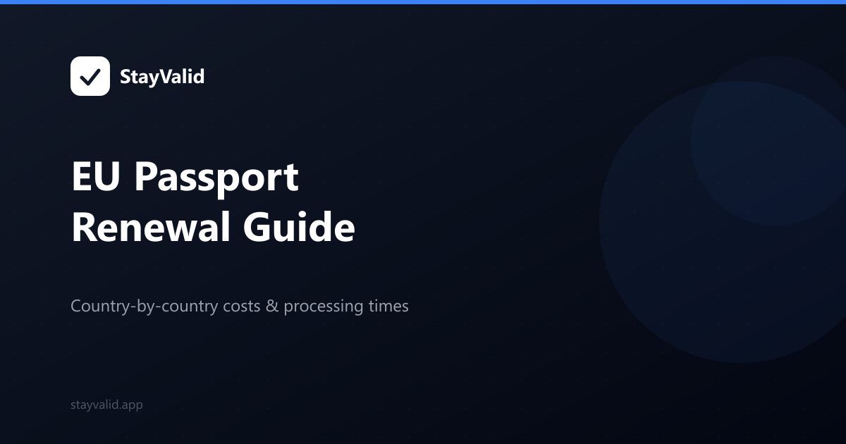 EU Passport Renewal: Country-by-Country Guide (2026)